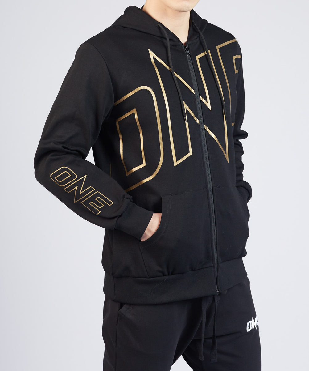 ONE World Champion Walkout Zip Hoodie (Black/Gold) | ONE Championship ...